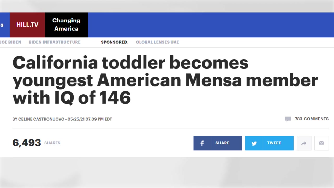 [국제]미국서 두 살배기 IQ 146 판정...최연소 멘사 가입 | YTN