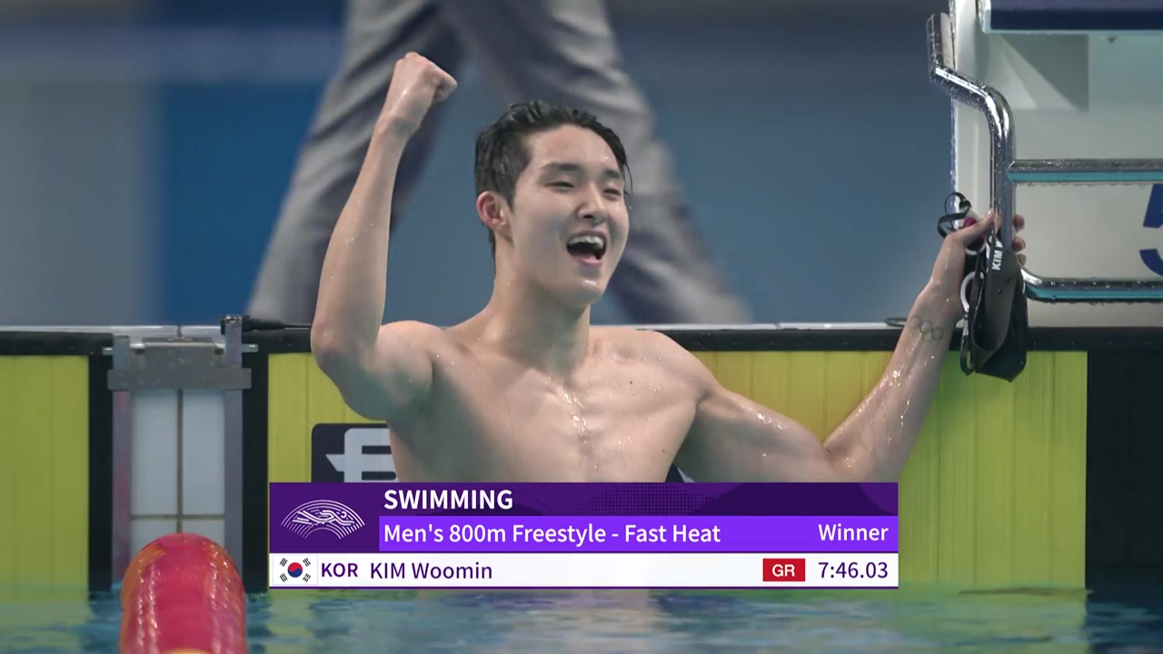 [스포츠]김우민, AG 2관왕...'남자 접영' 백인철도 깜짝 金 | YTN