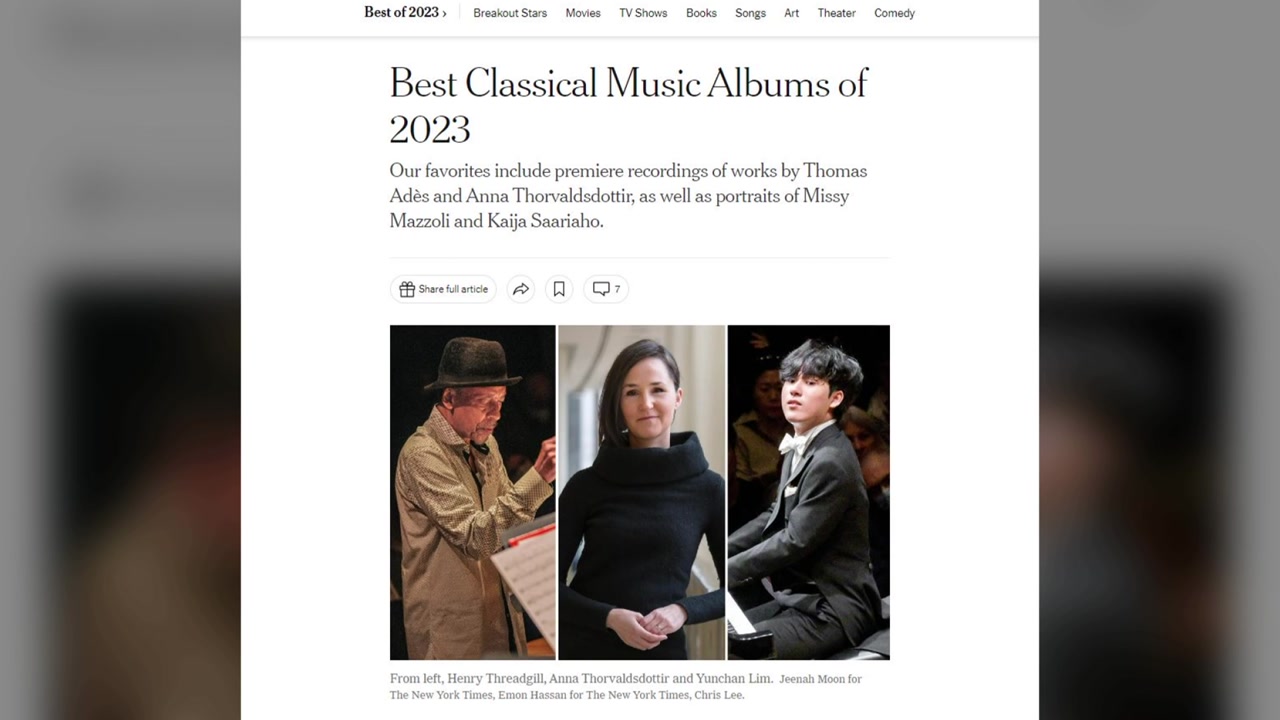 [국제]NYT 올해의 클래식 음반에 '임윤찬 실황연주' 선정 | YTN