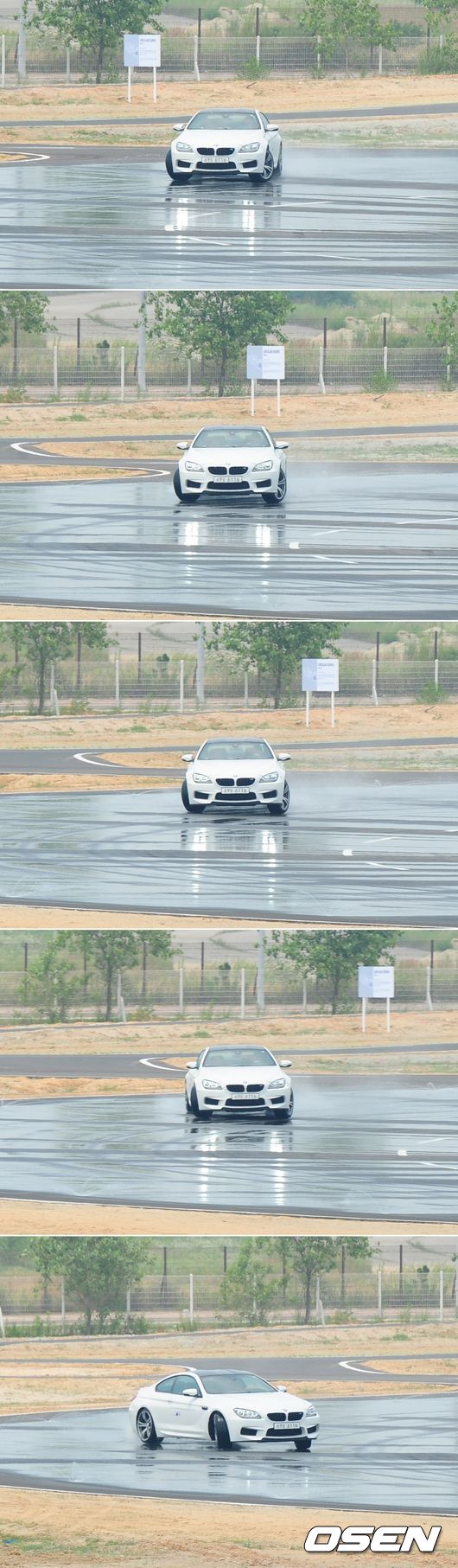 [자동차][사진] BMW 드라이빙 센터, 원선회 코스에 대응하는 전문 드라이버의 스티어링 | YTN