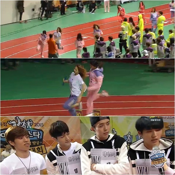 [방송]'아육대' 씨스타-틴탑, 남녀 400m 릴레이 우승 | YTN