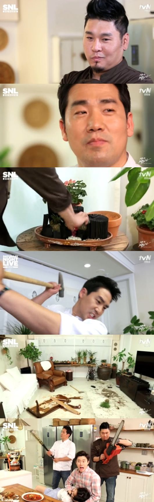 [방송]‘SNL6’ 샘킴·레이먼킴, 자존심 건 요리 대결에 신혼집 ‘초토화’ | YTN