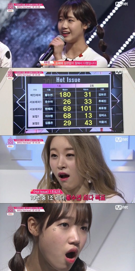 [방송]'프로듀스101' 최유정, 2조 패배에도 최다득표 2위 | YTN