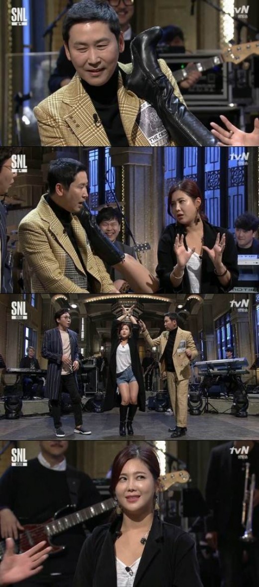[방송]'SNL8' 솔비, 신동엽에 킬힐 위협 "우주의 기운을 모아" | YTN