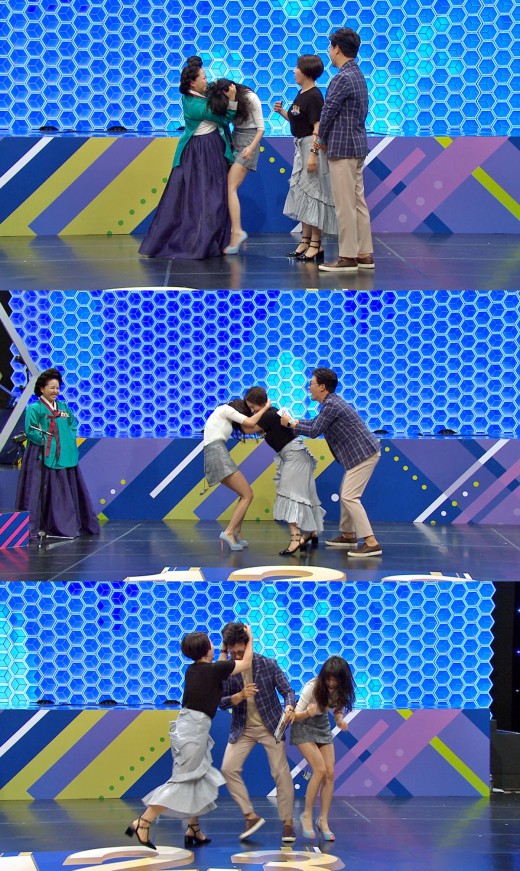 [방송]'랭킹쇼1,2,3', AOA 지민 vs 신봉선,머리채 난투극 | YTN