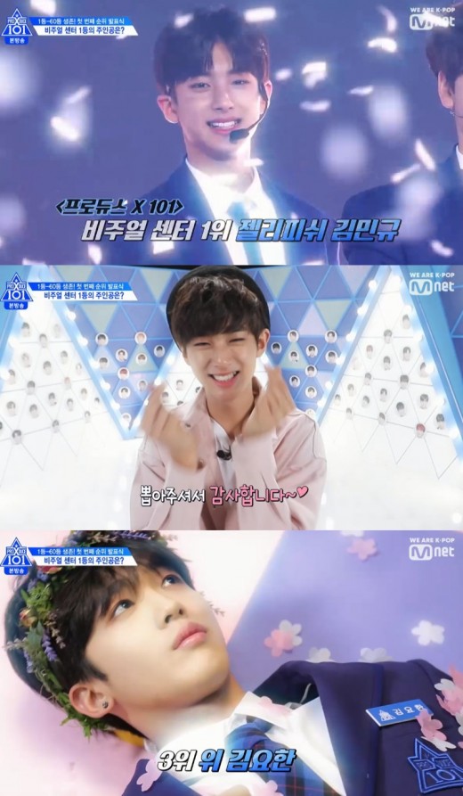 [방송]‘프듀X101’ 김민규, 연습생들이 뽑은 비주얼 센터... 2위 김우석·3위 김요한 | YTN